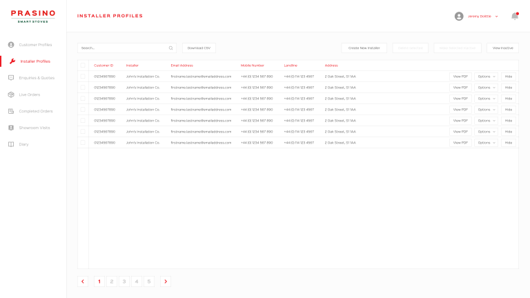 Prasino Dealer & Installer Portal - Ayup Creative